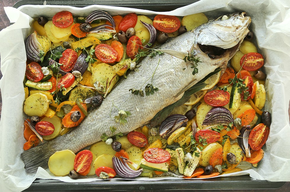 Ombrina al forno con verdure Ricette | Agrodolce